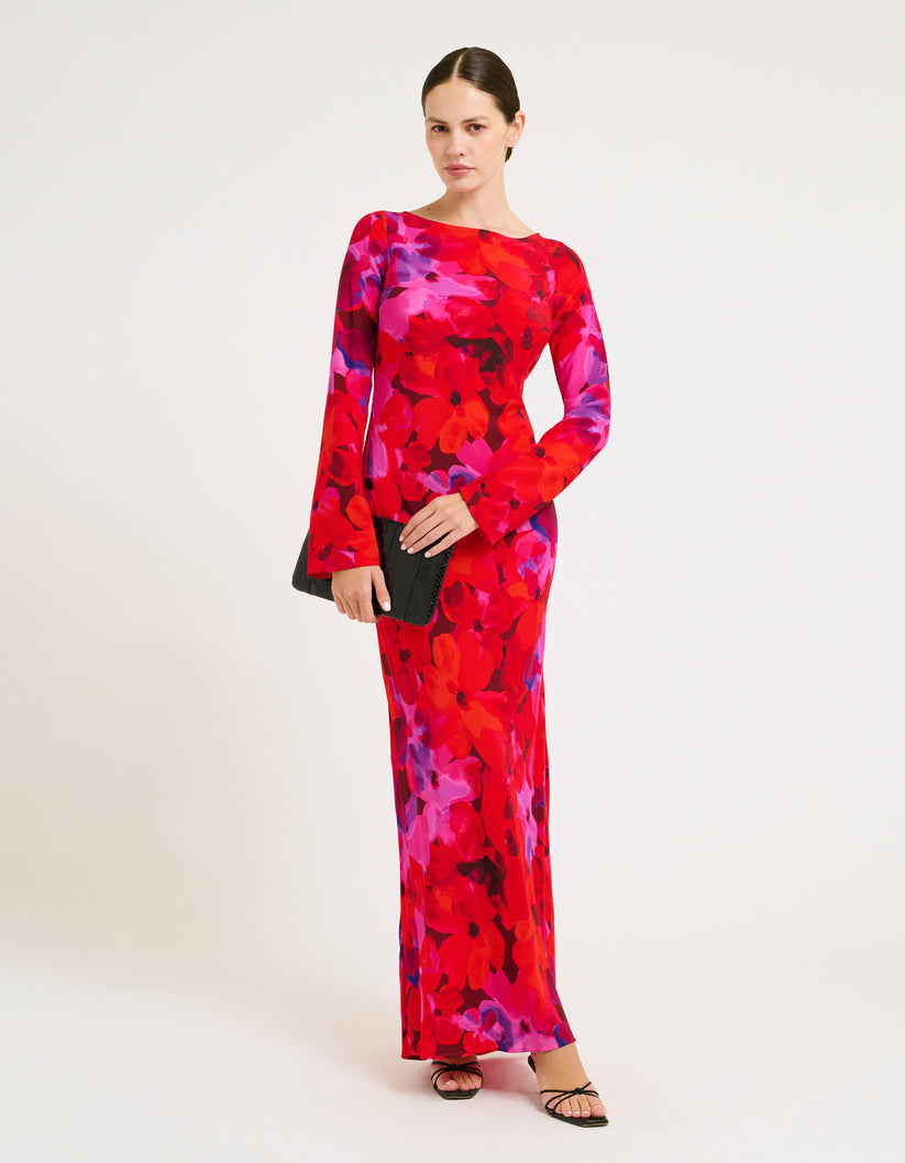 Sweet Talker Maxi Dress | Watercolor Pansy – Rumored