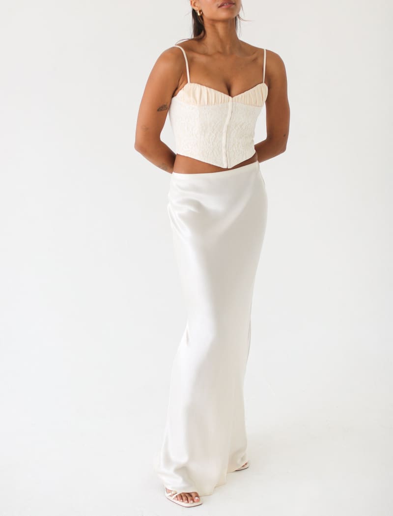Archive Bias Maxi Skirt | Ivory – Rumored