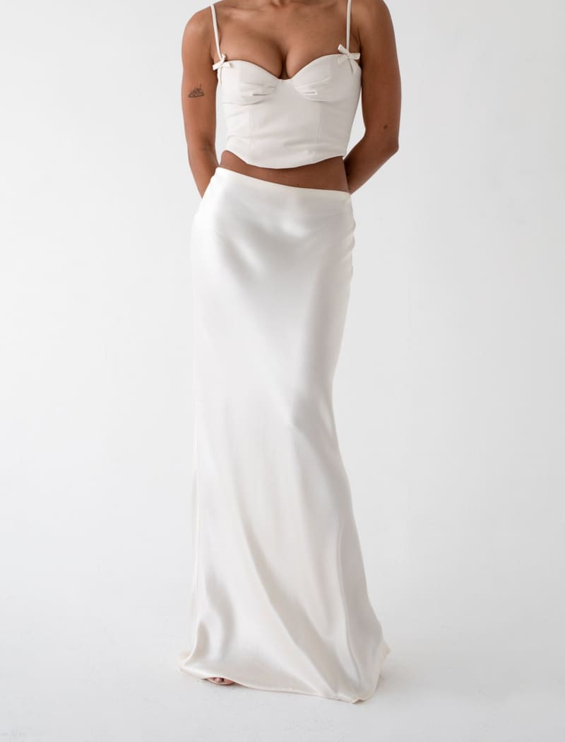 Archive Bias Maxi Skirt | Ivory – Rumored