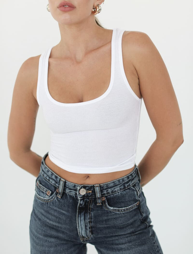 Classic Ribbed Tank | White – Rumored